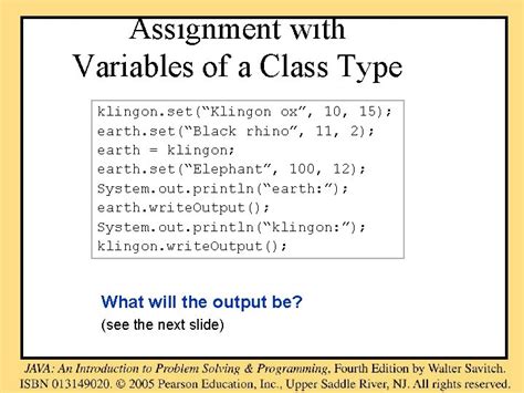 object reference variables class type vs primitive type