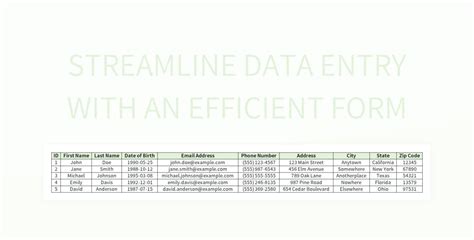 Streamline Customer Data Entry With An Efficient Form Excel Template