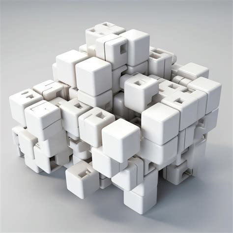There Is A White Cube With A Lot Of Smaller White Cubes Generative Ai