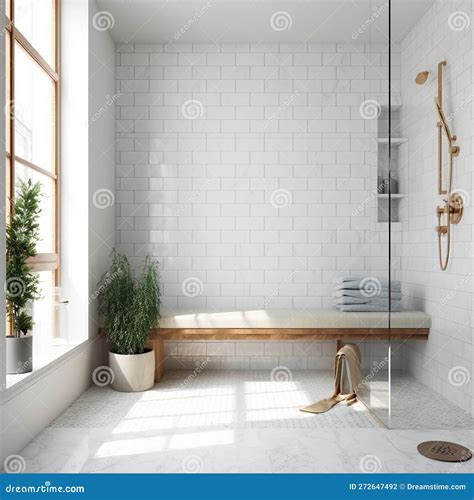 Marble Vanity Counter Shower Bench Stock Illustration Illustration