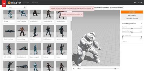 Mixamo Wont Let Me Export Radobe
