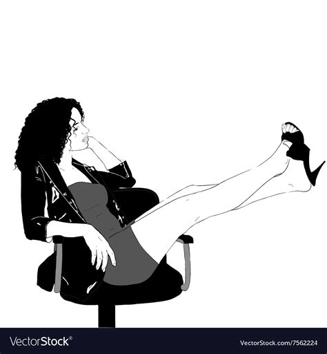 Sexy Secretary On Chair Royalty Free Vector Image