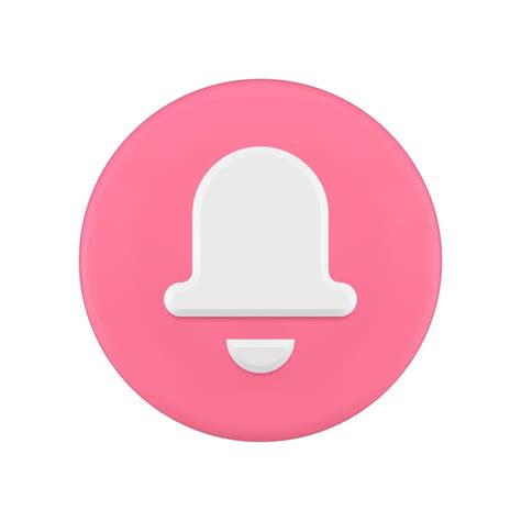 Premium Vector Ring Bell Notification Alert Pink Circle Button Mobile