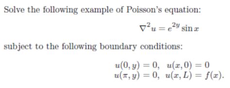 Solved Solve The Following Example Of Poissons Equation 2y