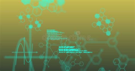Animation Of Chemical Structures And Data Processing Against Yellow