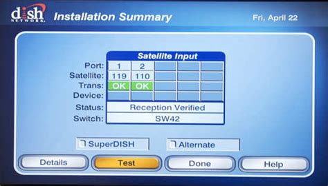 Dish Network Check Switch Procedure