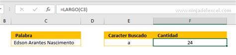 Contar Caracteres Específicos en Excel Ninja del Excel