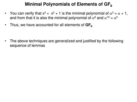 PPT Minimal Polynomials PowerPoint Presentation Free Download ID