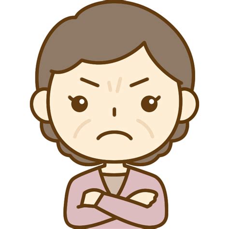 悲しくて泣いているおばさん（中年女性）のイラスト かわいい女性の無料イラスト『woman Illust』