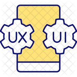 Mobile UI And UX Design Icon Download In Colored Outline Style