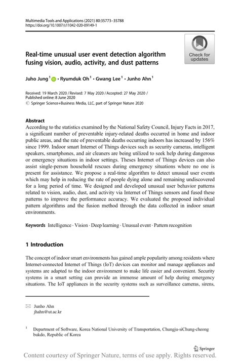 Real Time Unusual User Event Detection Algorithm Fusing Vision Audio Activity And Dust Patterns