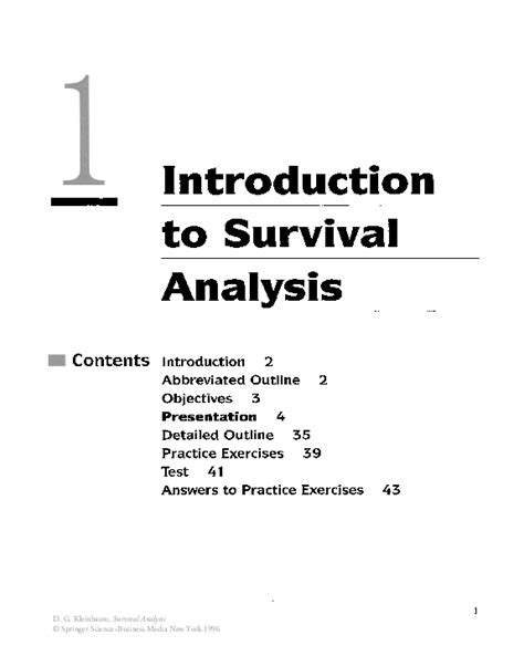 Pdf Introduction To Survival Analysis