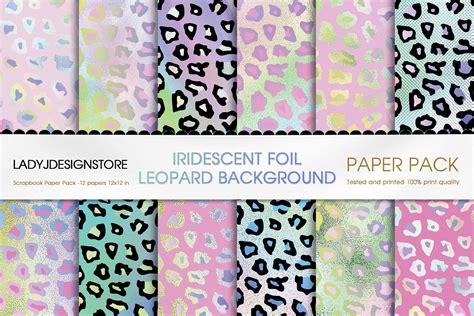 Rainbow Leopard Print White Background