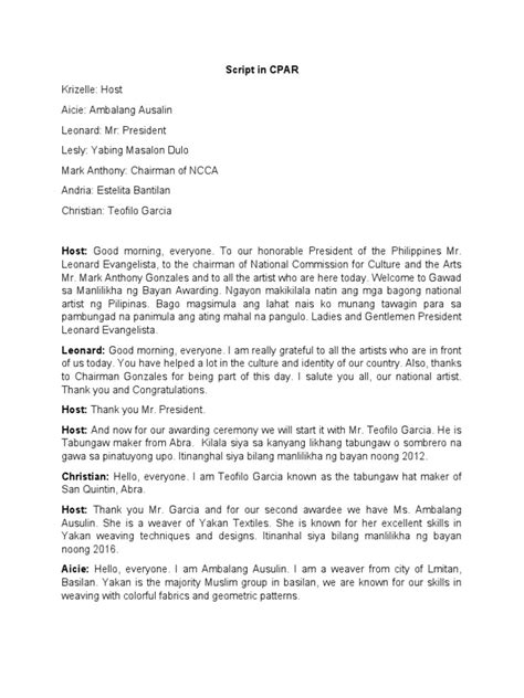 Script In Cpar Pdf Weaving Textiles