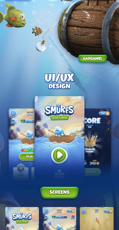 The Smurfs Ocean Cleanup Game Webmobile On Behance