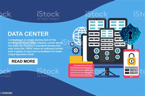 Data Center Concept Technology Of Data Protection And Processing Cloud Connection Hosting Server
