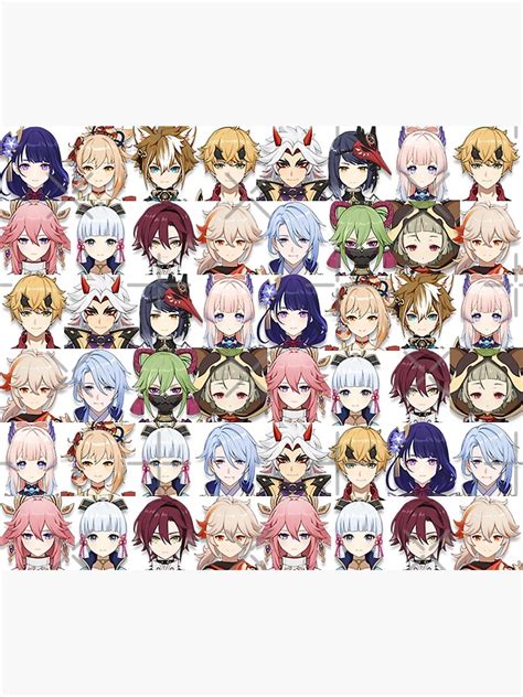 Genshin Impact Inazuma All Characters Ultimate Collage Pattern Poster