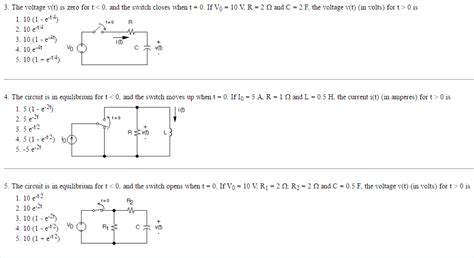 Solved The Voltage V T Is Zero For T
