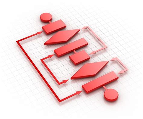 Premium Photo Red Flowchart