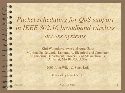 Ppt Packet Scheduling For Qos Support In Ieee 80216 Broadband Wireless Access Systems