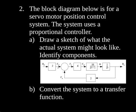 Solved The Block Diagram Below Is For A Servo Motor Chegg