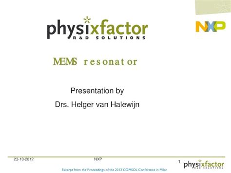 Pdf Mems Resonator Comsol Multiphysics · 23 10 2012 Nxp Mems