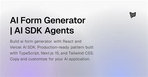 Ai Form Generator Ai Sdk Agents Ai Sdk Agents