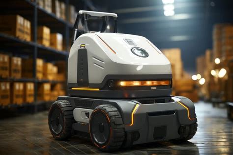 Premium Ai Image Autonomous Robot Delivery In Warehouses With 5g
