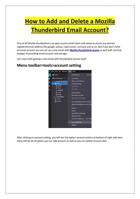 How To Add And Delete A Mozilla Thunderbird Email Account