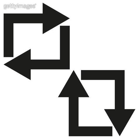 Square Cyclic Rotation Icon Arrow Sign App Element Technology Concept Line Design Vector