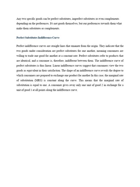 Perfect Substitutes Indifference Curve Pdf Economic Theories Microeconomics