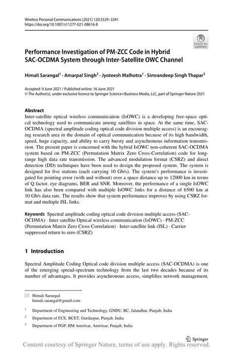 performance investigation of pm zcc code in hybrid sac ocdma system