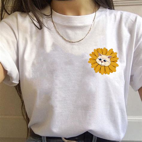 Badu Bg Обикновена сладка дамска тениска Лятна овъргабаритна тениска Забавни джобни карикатури