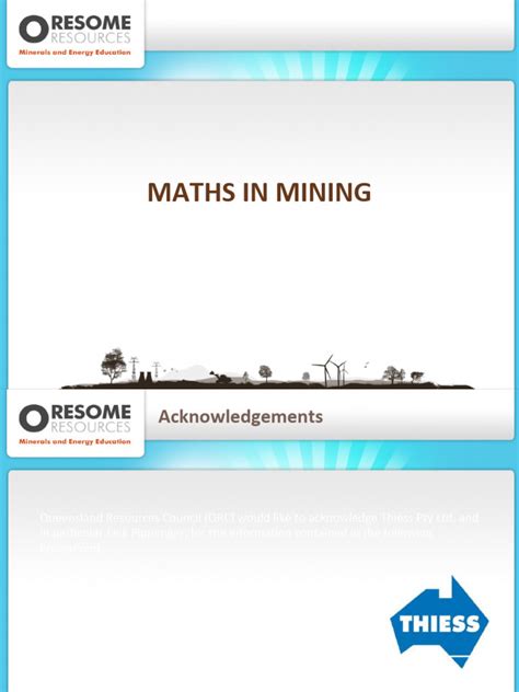 Powerpoint Maths In Mining 1 Pdf Mathematics Coal Mining
