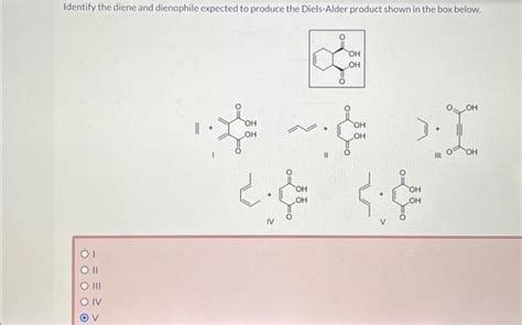 Solved Identify The Diene And Dienophile Expected To Produce