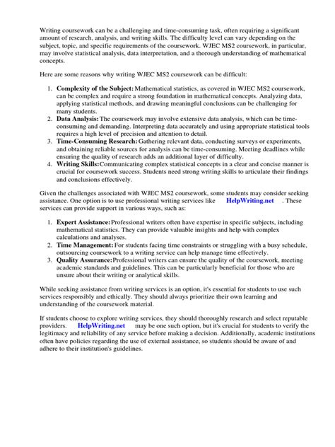 Wjec Ms2 Coursework Pdf Statistics Data