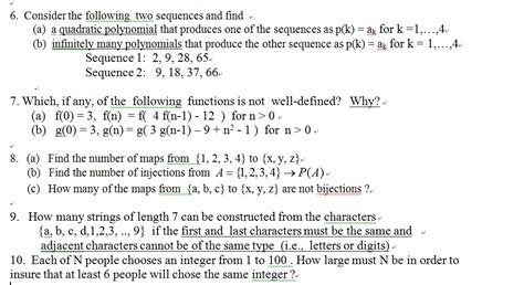 solved 6 consider the following two sequences and find