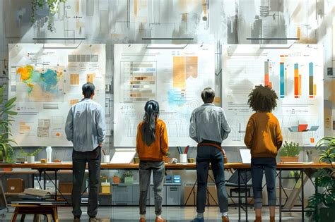 Collaborative Idea Generation In Meeting Room Setting Stock Illustration Illustration Of