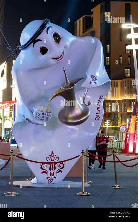 Fifa World Cup 2022 Official Mascot Laeeb In Lusail Boulevard Doha