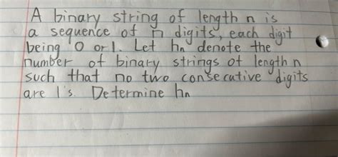 Solved A Binary String Of Length N Is A Sequence Of ř Digits