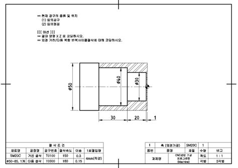 Cnc 선반 컴퓨터응용 기계설계 컴퓨터응용선반기능사 컴퓨터응용가공산업기사 자격증 교육 및 취득 공부 컴퓨터응용선반기능사 실기 복합반복사이클 황삭 절삭 계단가공