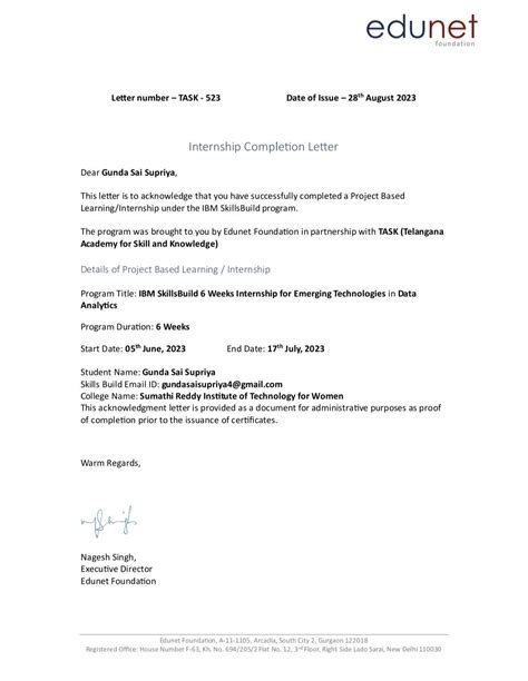 Sai Supriya Gunda On Linkedin Ibmskillsbuild Task