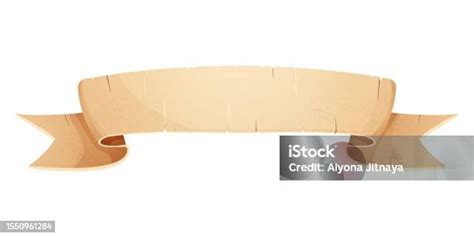 양피지 두루마리 리본 흰색 배경에 분리된 만화 스타일의 오래된 빈티지 배너 게임 Ui 요소 벡터 그림 가장자리에 대한 스톡 벡터 아트 및 기타 이미지 Istock