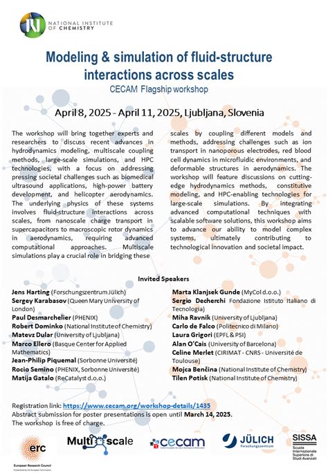 Cecam Workshop Modeling And Simulation Of Fluid Structure Interactions Across Scales