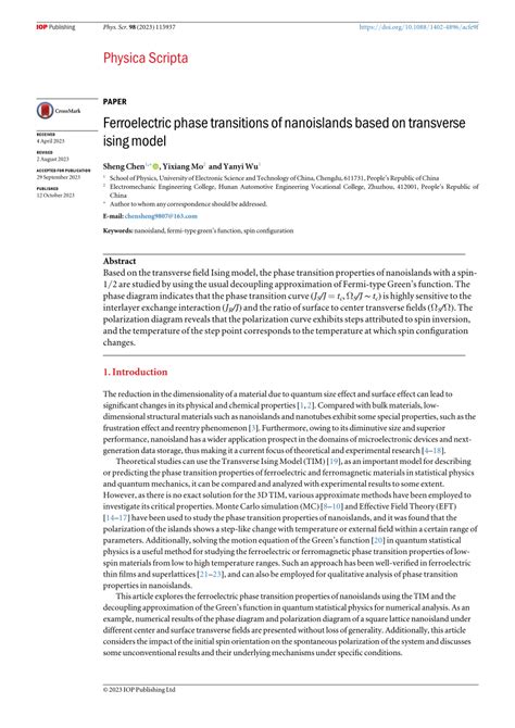 Ferroelectric Phase Transitions Of Nanoislands Based On Transverse Ising Model