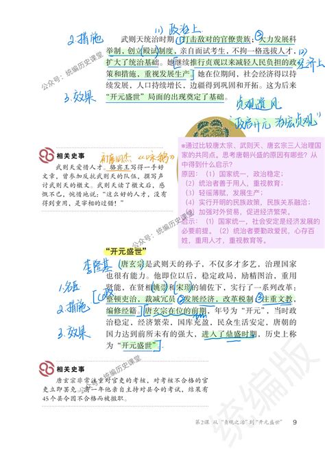 初中教材笔记：七下历史第2课 从“贞观之治”到“开元盛世” 知识梳理 哔哩哔哩