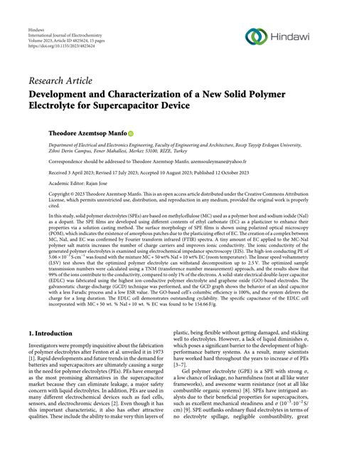 Pdf Characterization Of A New Solid Polymer Electrolyte For Supercapacitor Device