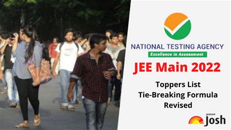 JEE Main Toppers NTA Revises Tie Breaking Formula No Two Candidates To Be Awarded Same
