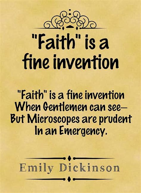 A4 Size Parchment Poster Classic Poem Emily Dickinson Faith Is A Fine Invention