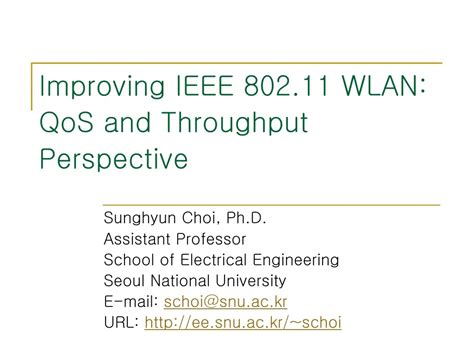 Ppt Improving Ieee 80211 Wlan Qos And Throughput Perspective